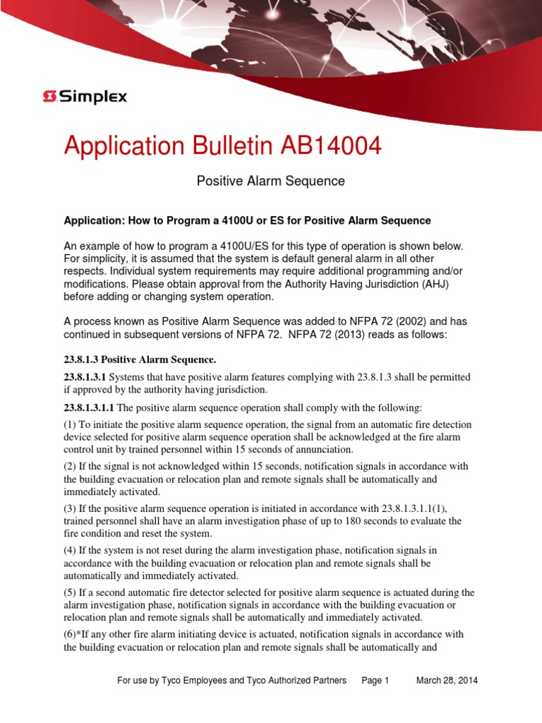 AB14004 Positive Alarm Sequence | PDF