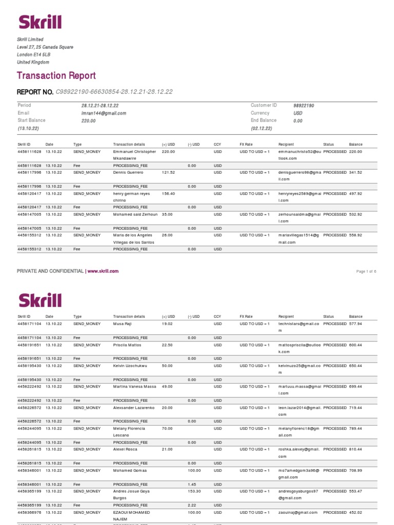 Transaction History | PDF | United States Dollar | Payments