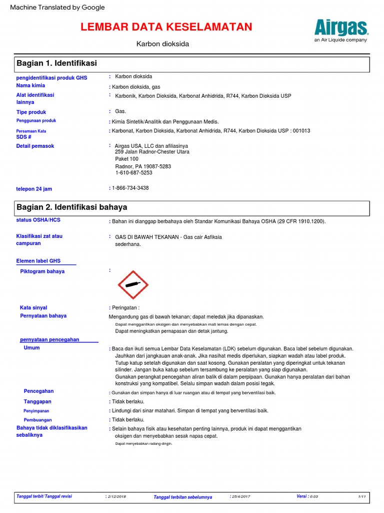 Msds Co2 Ind. | PDF | Kesehatan Holistik