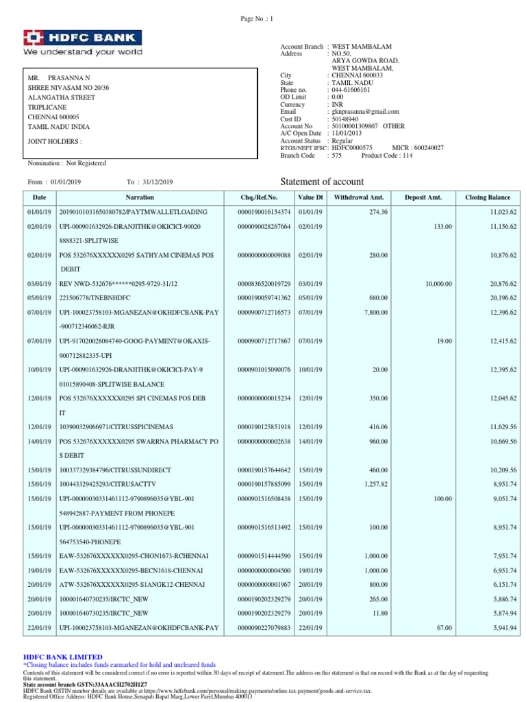 Prasanna 2019 | PDF | Debit Card | Banking