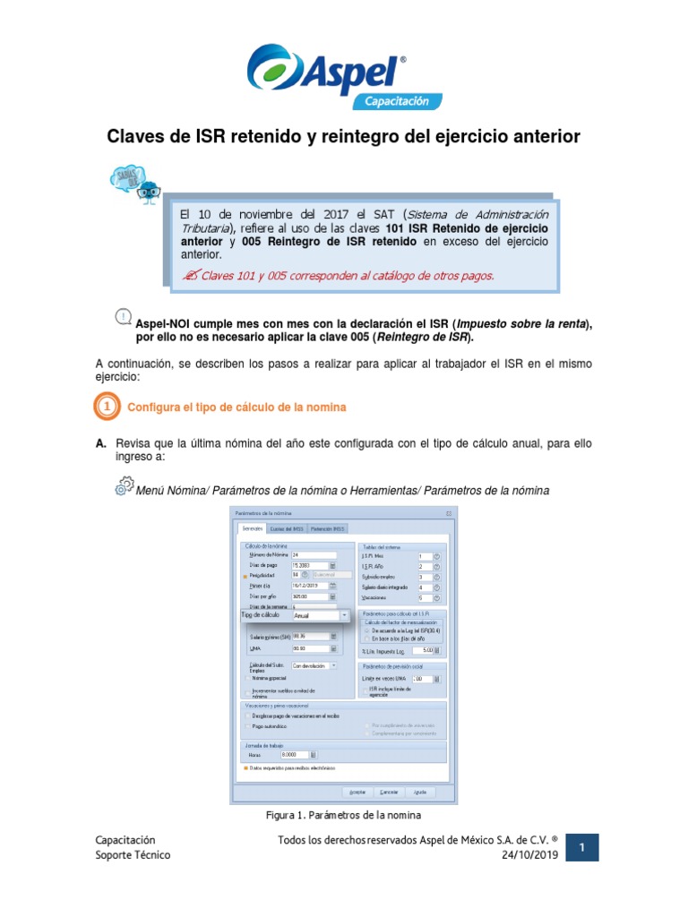 N012 - Claves de ISR Retenido y Reintegro Del Ejercicio Anterior NOI90 ...