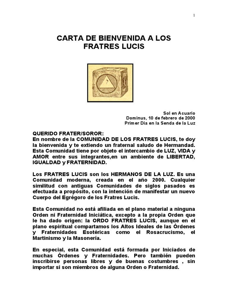 Fratres Lucis 000 | PDF | Rosacruces | Masonería