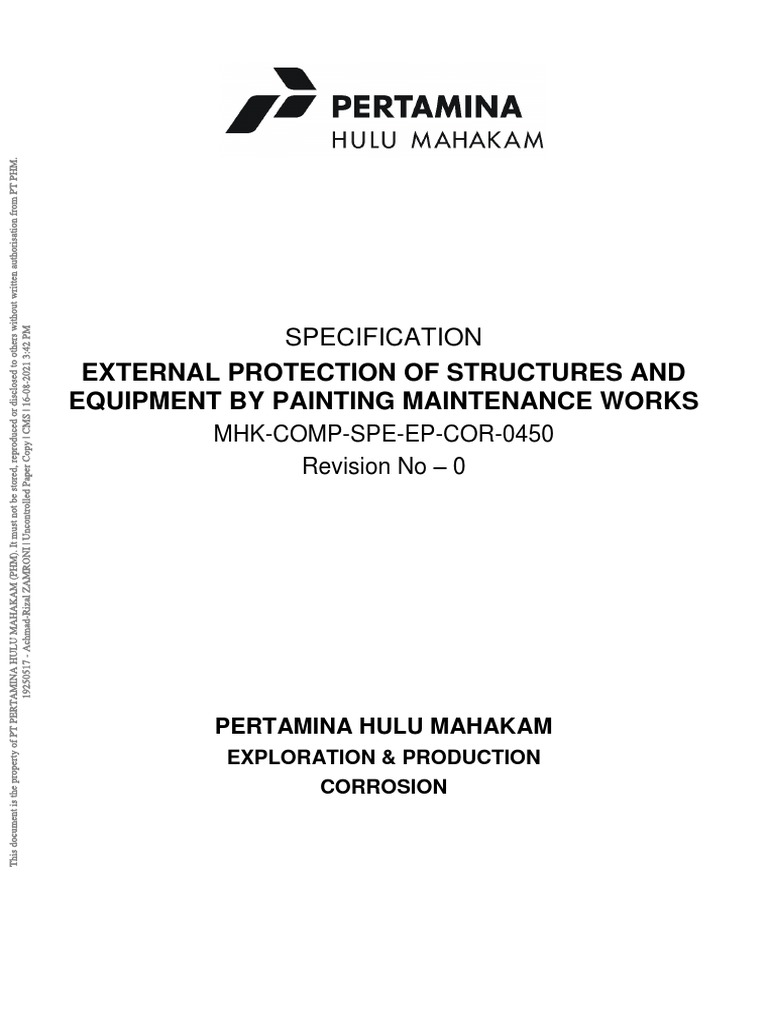 MHK-COMP-SPE-EP-COR-0450 (ENG) External Protection of Structures and Equipment by Painting ...