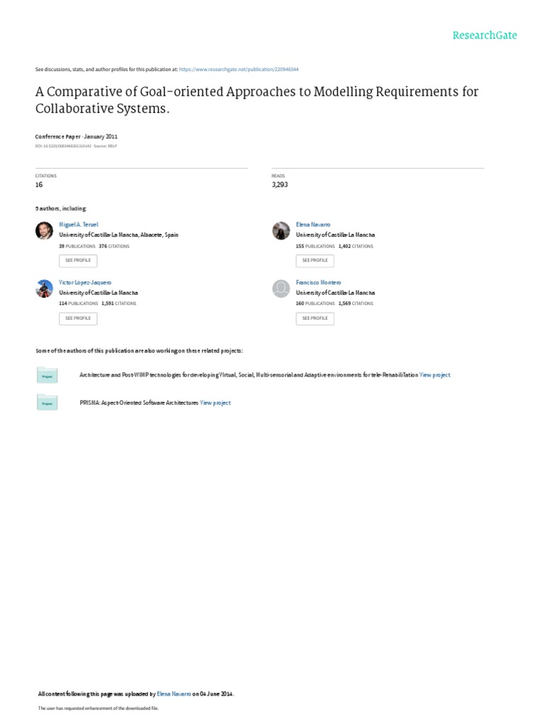 A Comparative Of Goal Oriented Approaches To Model Pdf System Usability