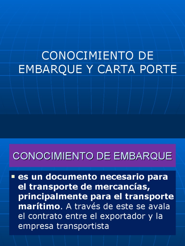 Conocimiento de Embarque y Carta Porte | PDF | Guía de carga | Business