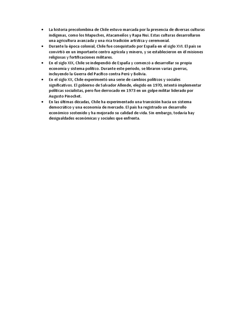 Resumen Historia Chilena | PDF