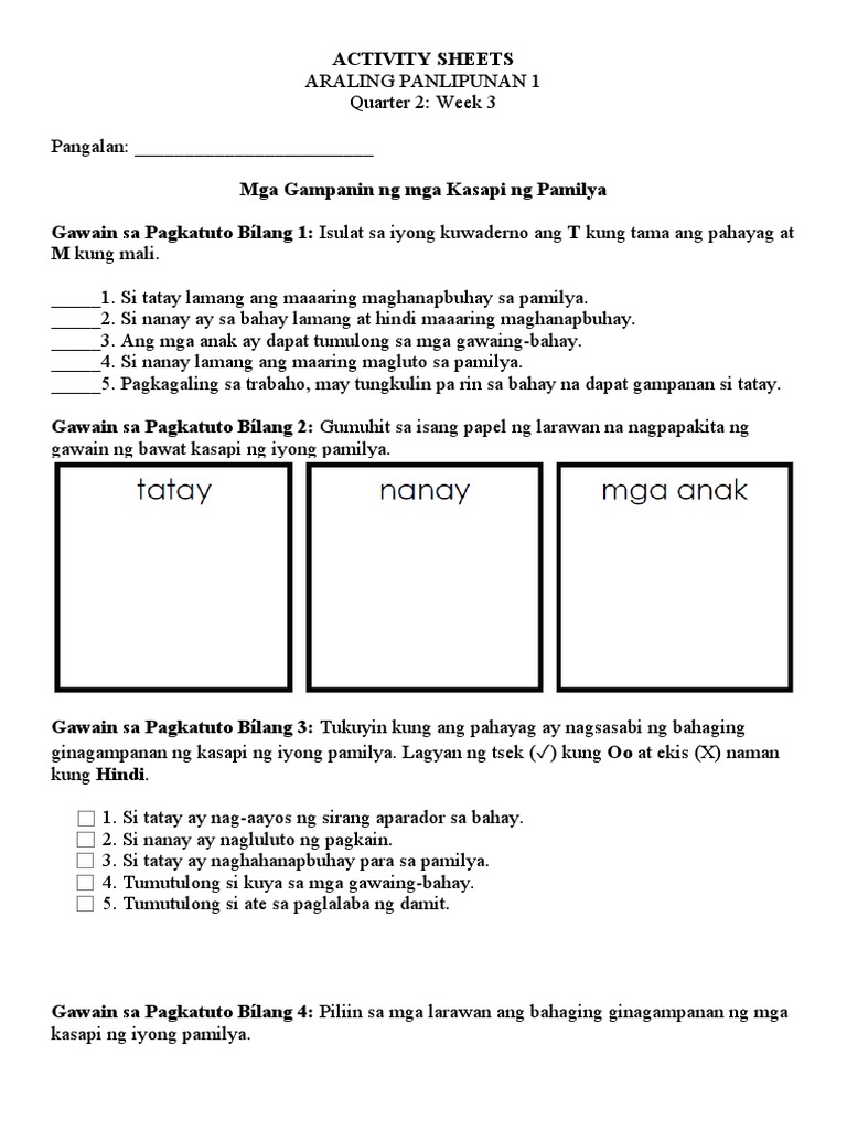 AP 1 Activity Sheet Q2 W3 | PDF
