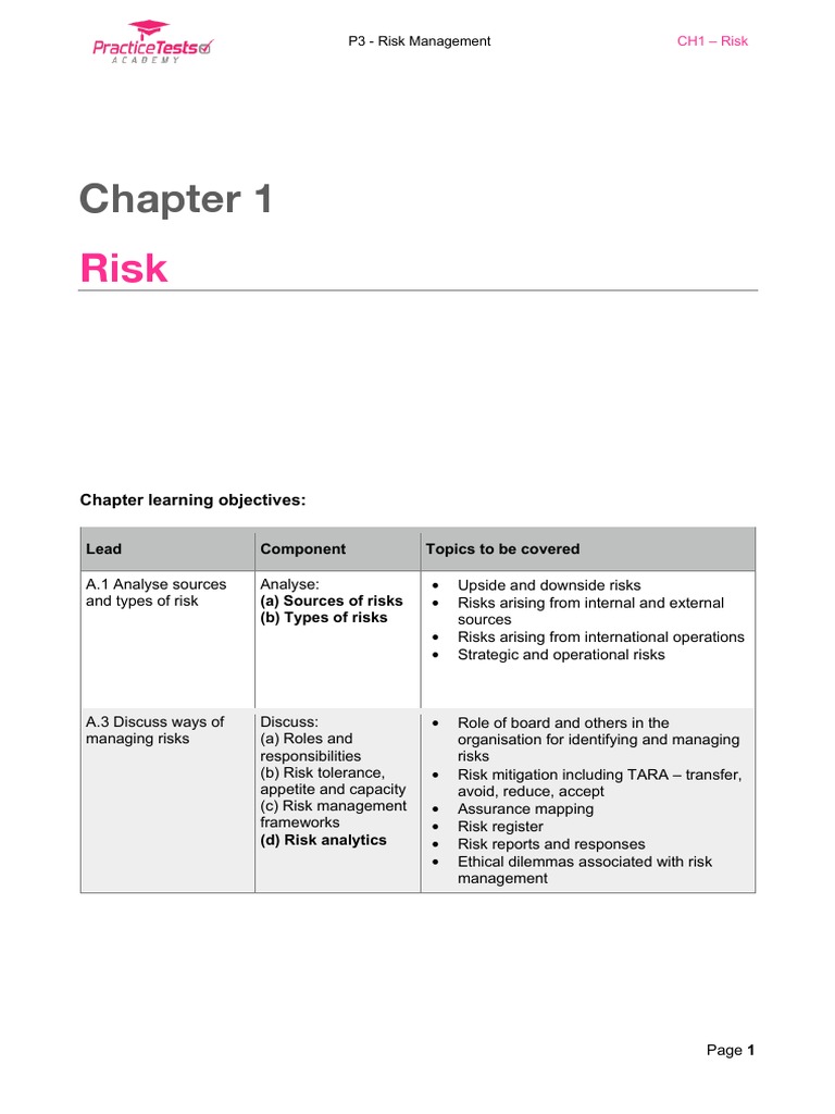 Understanding Risk: Analyzing Sources and Types of Risk Faced by ...