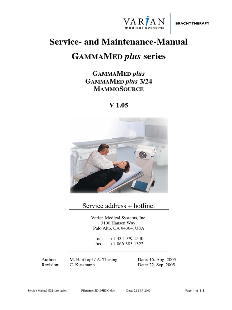 GAMMAMED Plus Service Manual | PDF | Power Supply | Mains Electricity