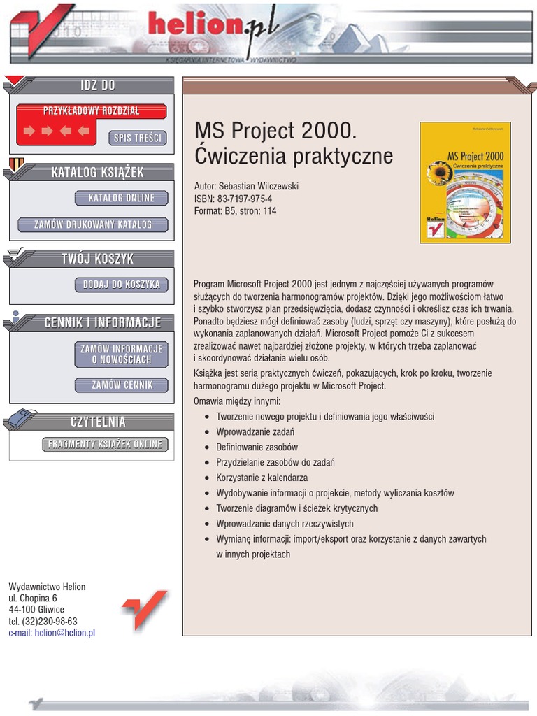 MS Project 2000. Ćwiczenia Praktyczne | PDF