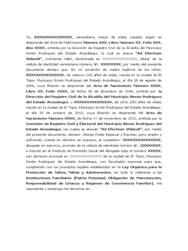 Modelo Poder Divorcio Por Desafecto | PDF | Divorcio | Justicia