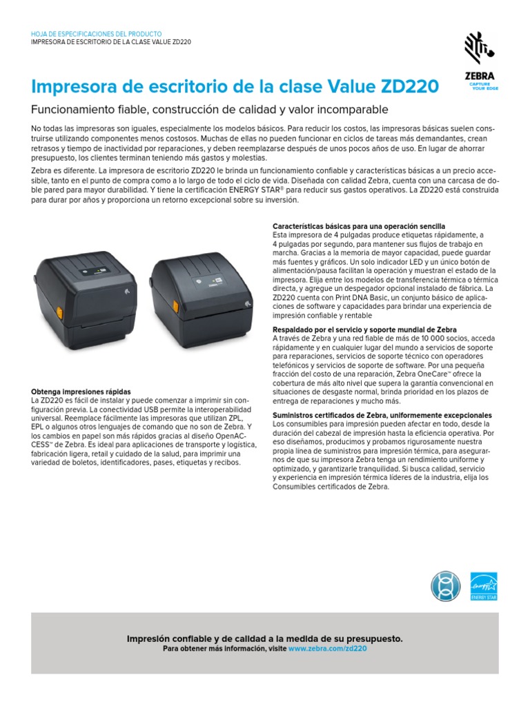 Zebra zd220 | PDF | Impresora (Computación) | Software