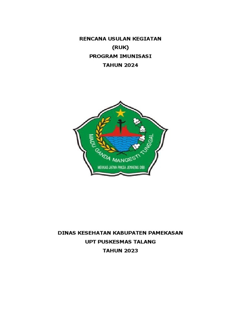 RENCANA USULAN KEGIATAN IMUNISASI 2024 Fix | PDF