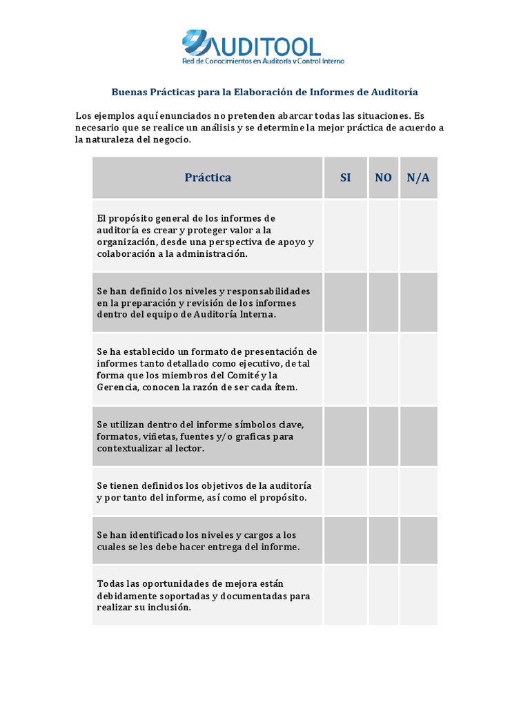 Buenas Practicas para La Elaboracion de Informes de Auditoria. | PDF | Auditoría