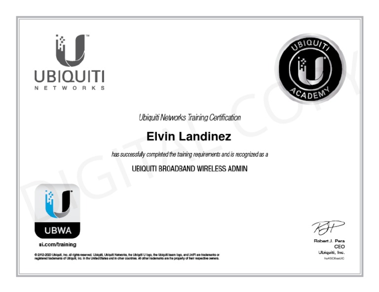 UBWA Certificate | PDF