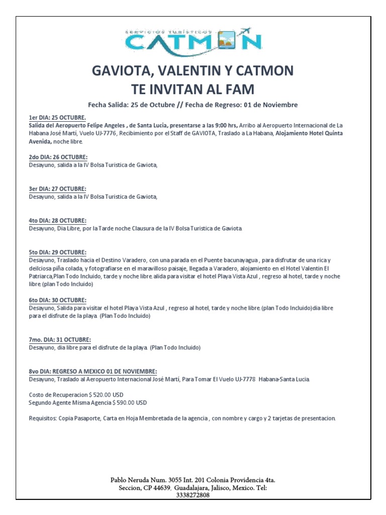 Fam Gaviota, Valentin y Catmon Programa Fam 25 de Octubre - 2022 | PDF
