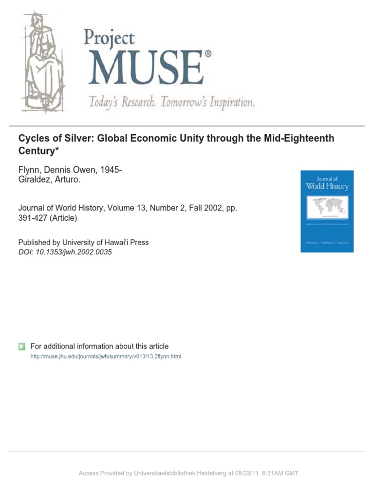 (JWH) Cycles of Silver - Global Economic Unity Through The Mid ...