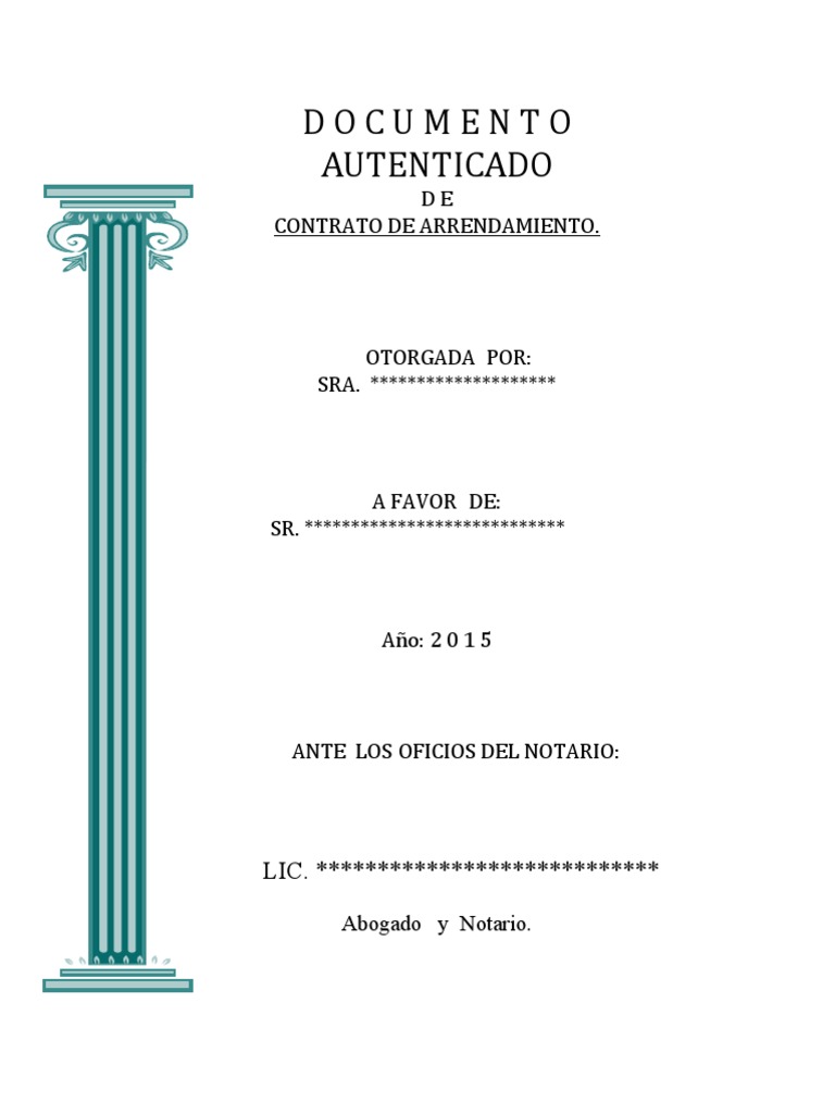 Caratula Documento Privado Autenticado | PDF
