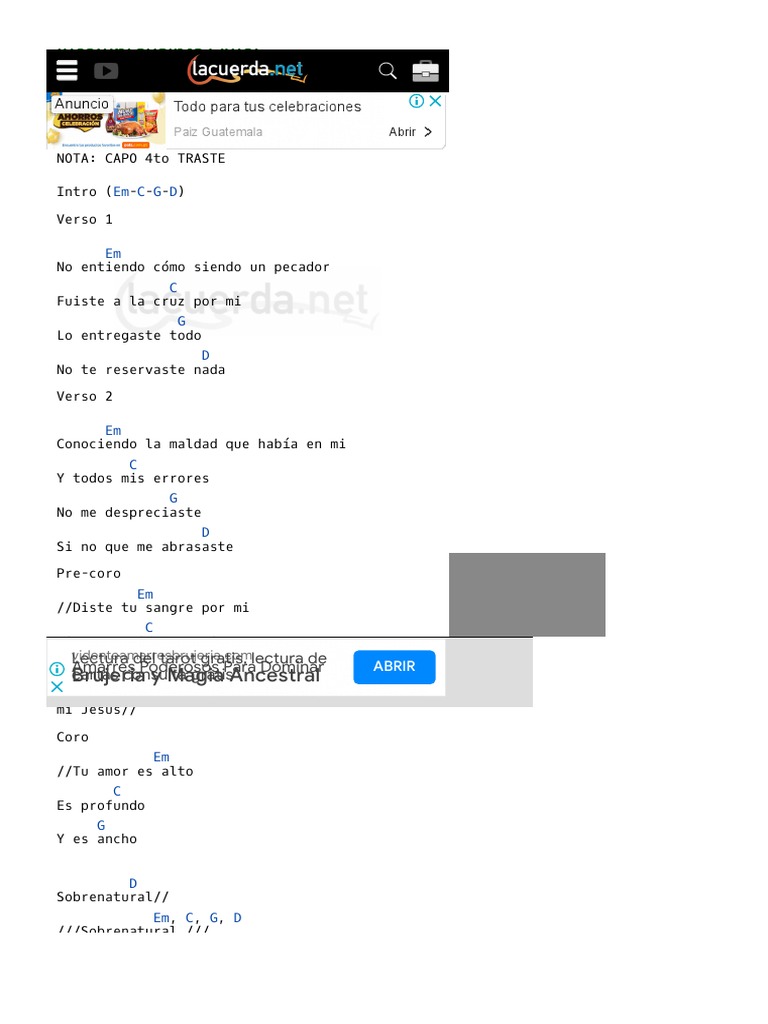 INCOMPRENSIBLE AMOR, New Wine - Acordes | PDF