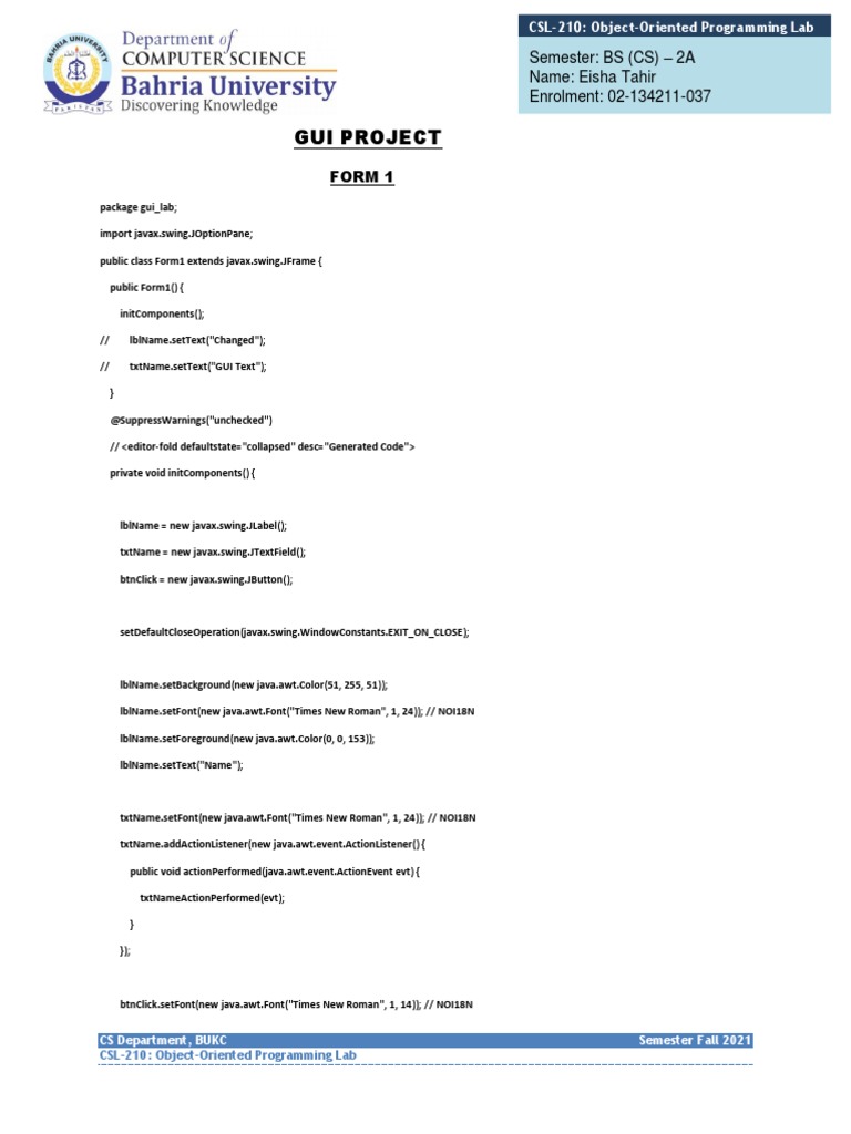 Gui Project | PDF | Computing | Software Engineering