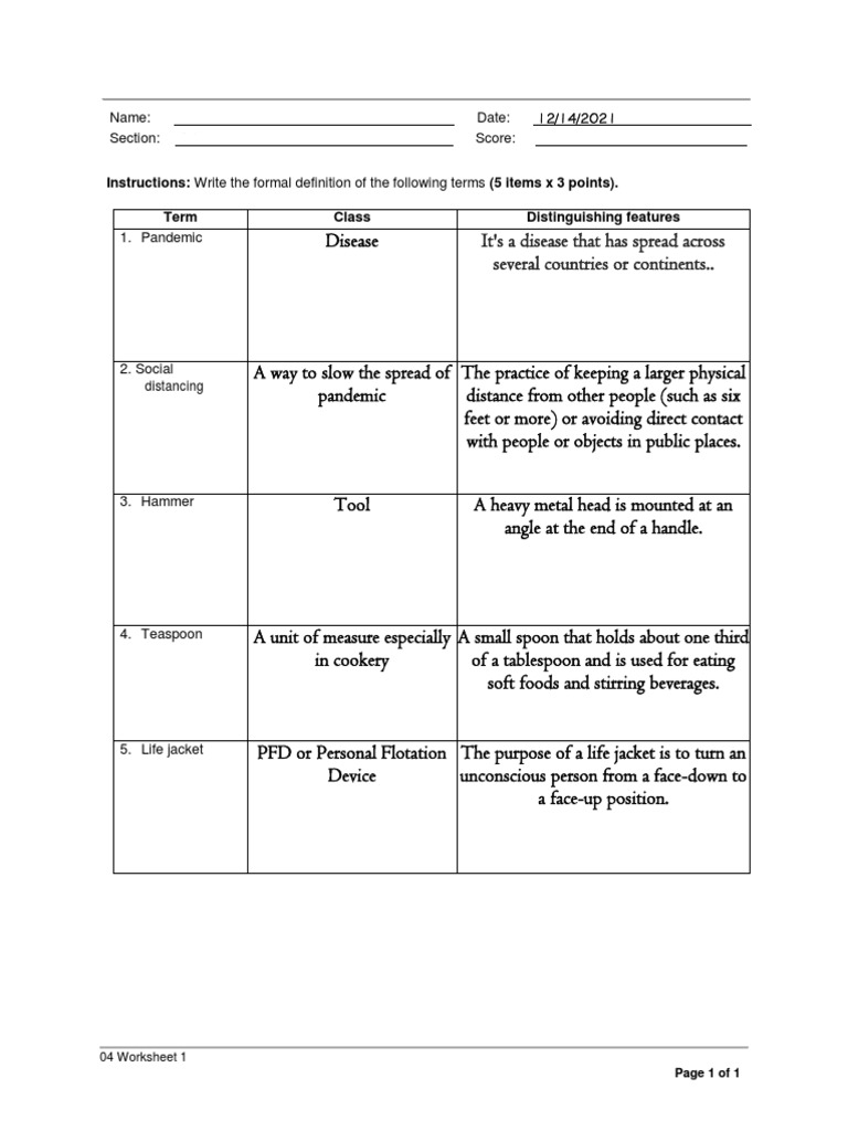 04 Online Worksheet 1 | PDF