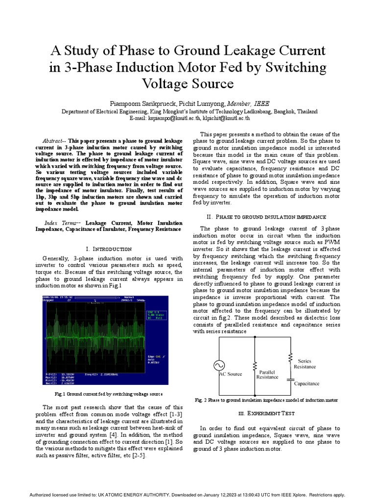 Characterizing the Phase to Ground Insulation Impedance of Induction ...