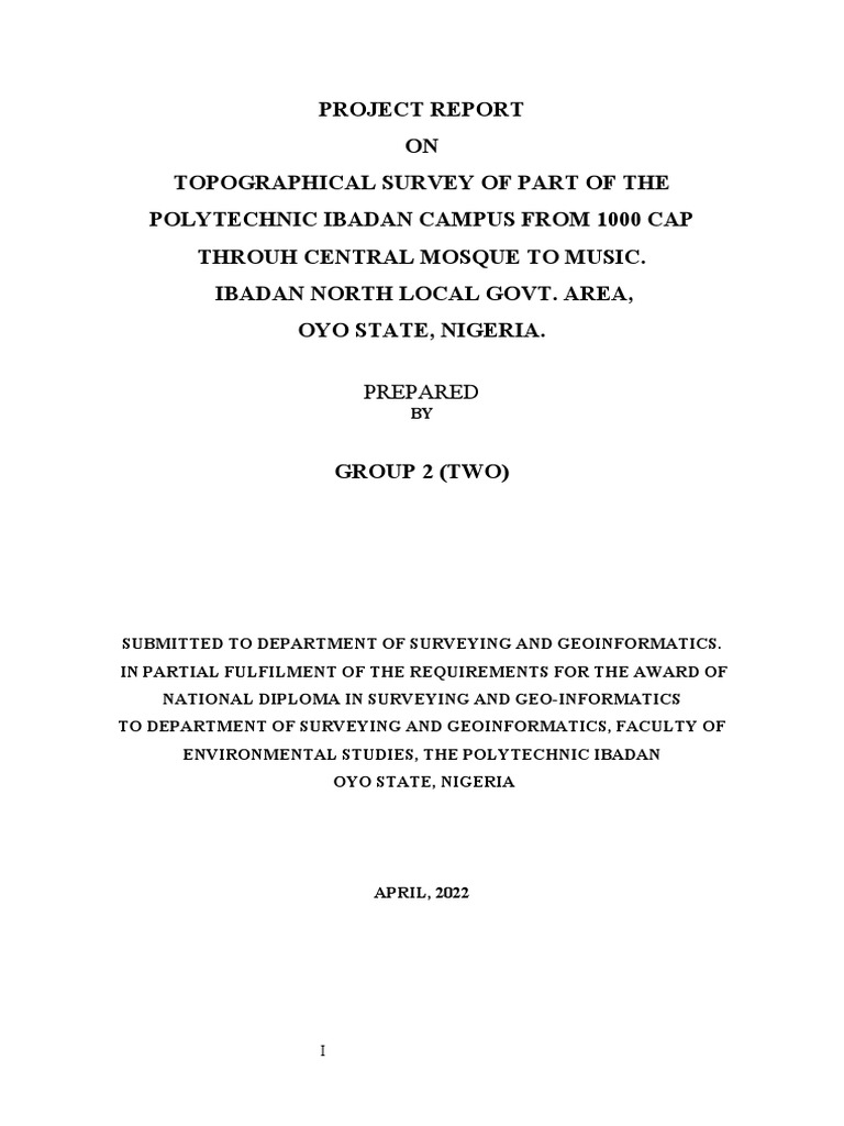 Topographical Survey of 1000 Cap and Its Environs | PDF | Topography ...