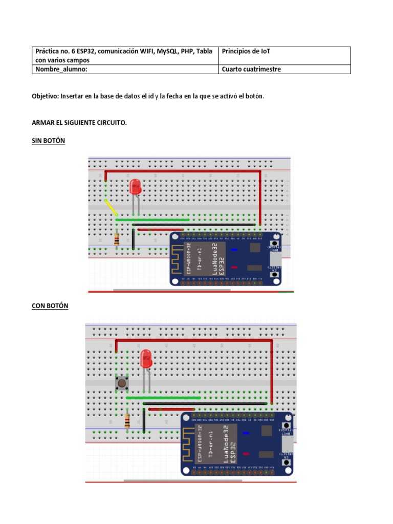 Práctica No. 6 Conexión PHP, Mysql, Wifi y ESP32 - Varios - Campos ...