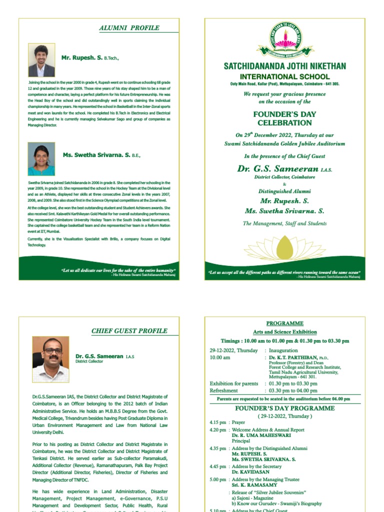 Founder’s Day Celebration Invitation | PDF