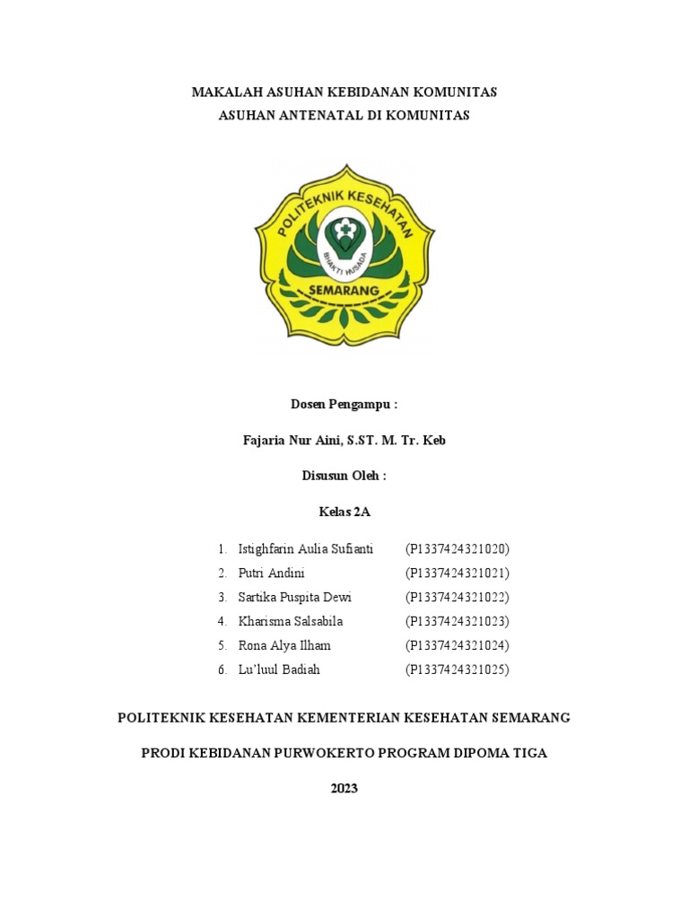 Makalah Asuhan Kebidanan Komunitas | PDF | Pengembangan Diri | Sains & Matematika
