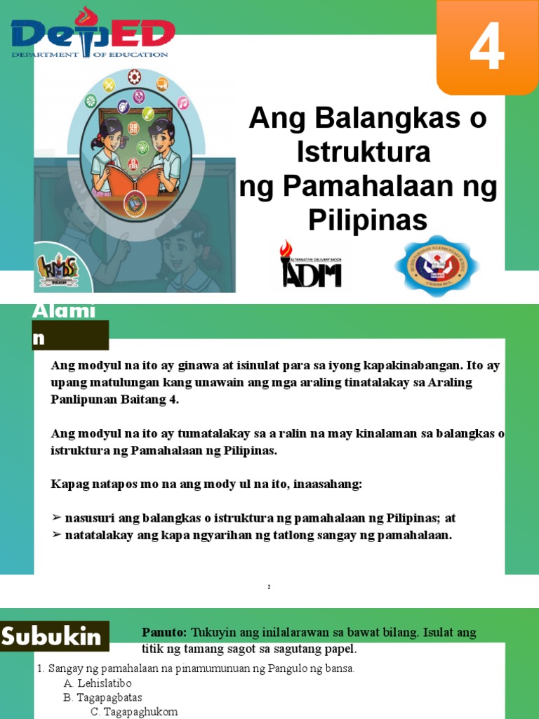 Ang Balangkas o Istruktura NG Pamahalaanng Pilipinas | PDF