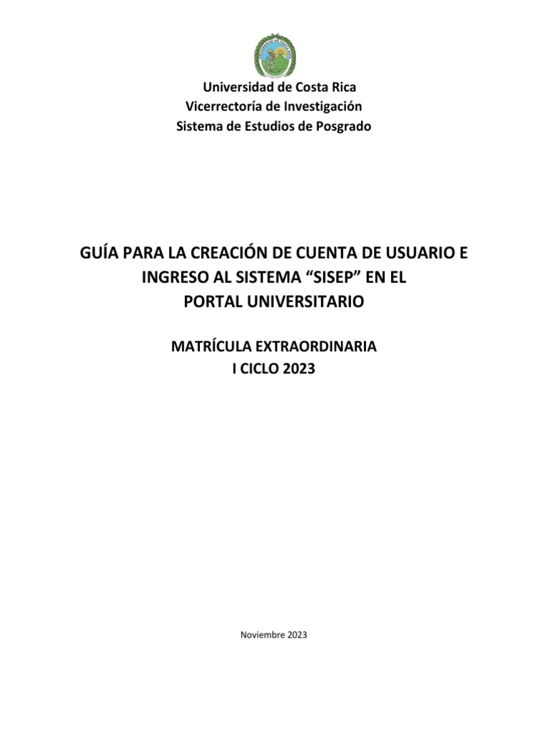 Guía de Ingreso al Sistema SISEP UCR | PDF | Informática
