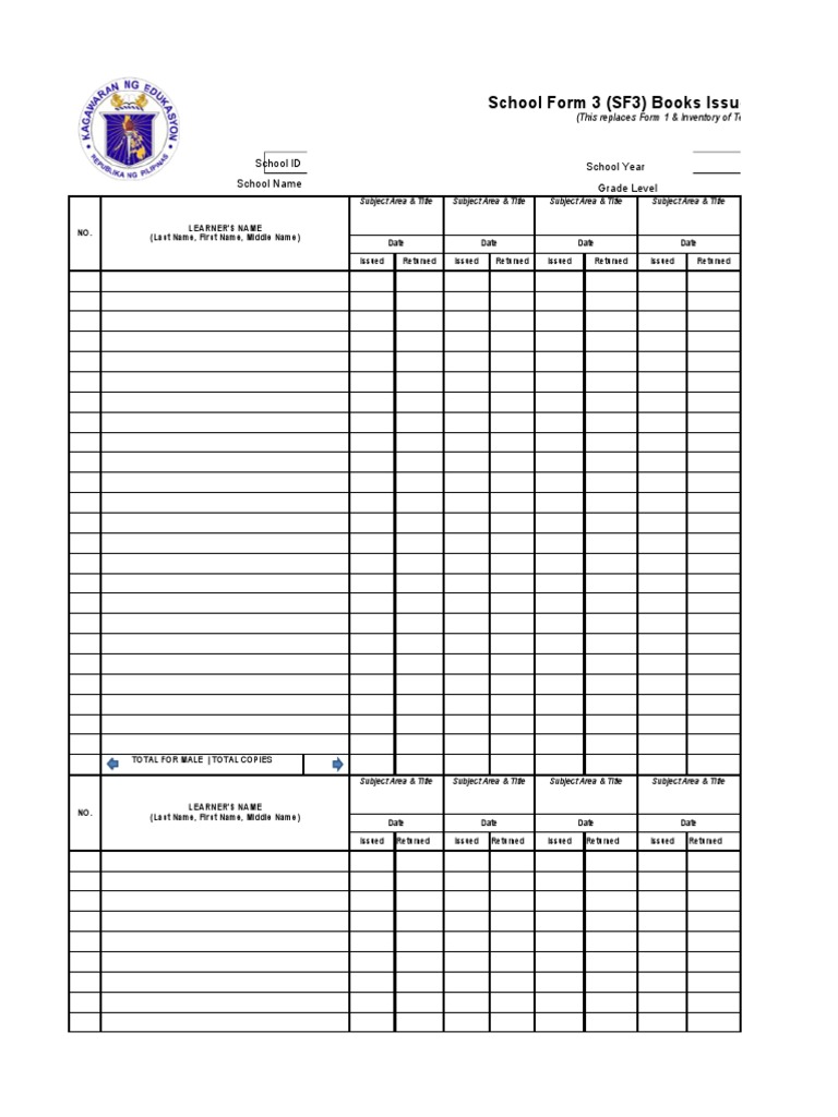 School Form 3: Textbook Issuance Log | PDF