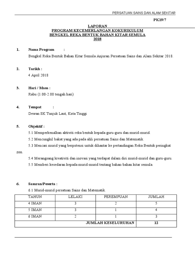 Laporan Bengkel Reka Bentuk 2018 | PDF