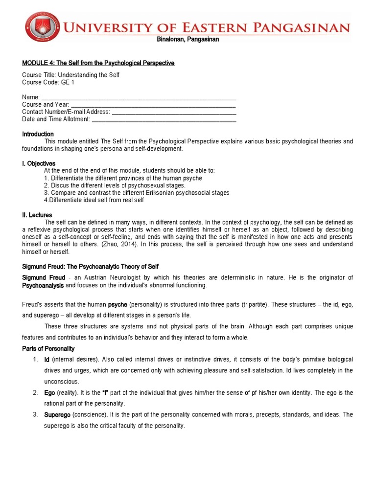 Uts Module 4 | PDF | Id | Self Concept