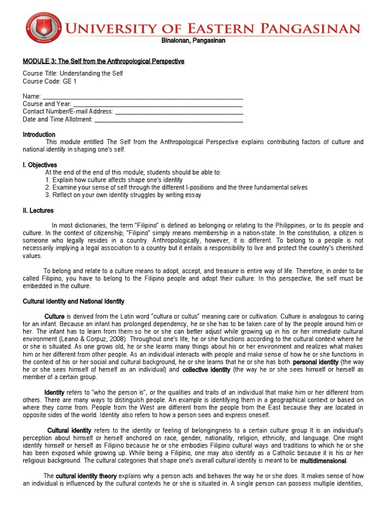 Uts Module 3 | PDF | Identity (Social Science) | Self