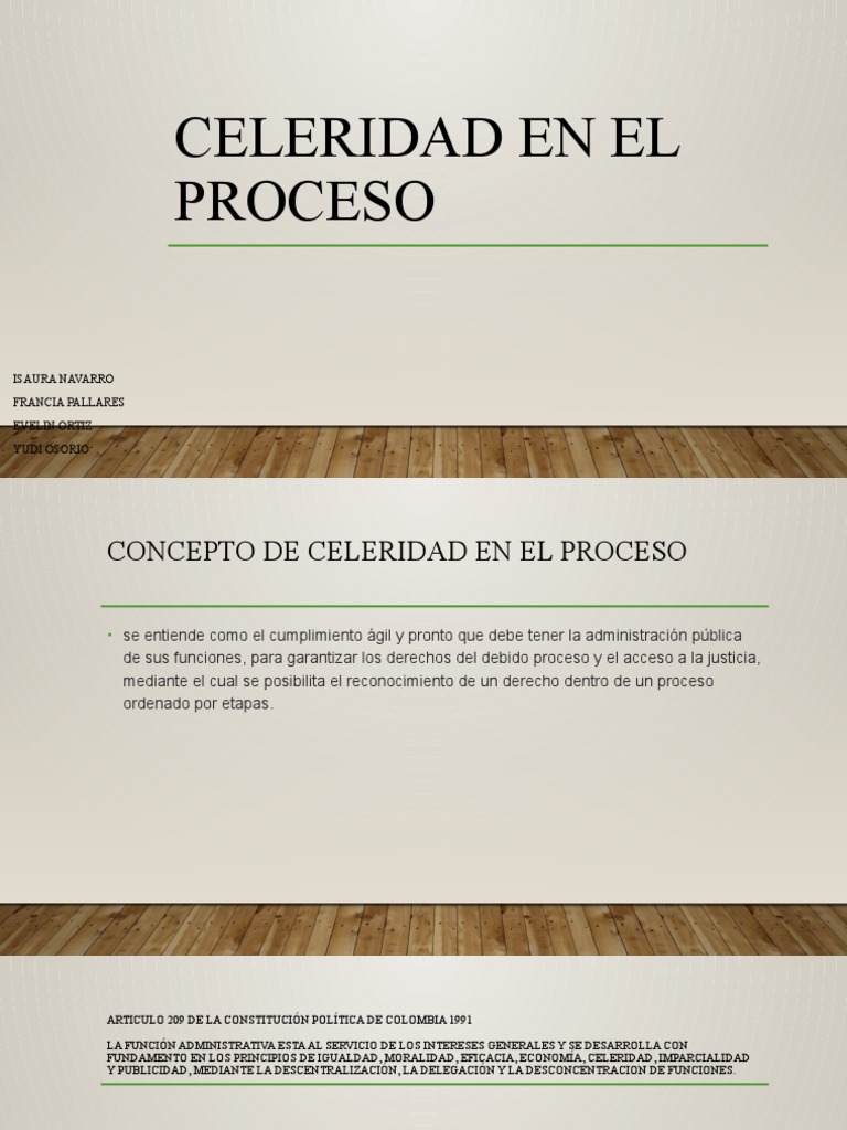 Celeridad en El Proceso | PDF | Ley procesal | Debido al proceso