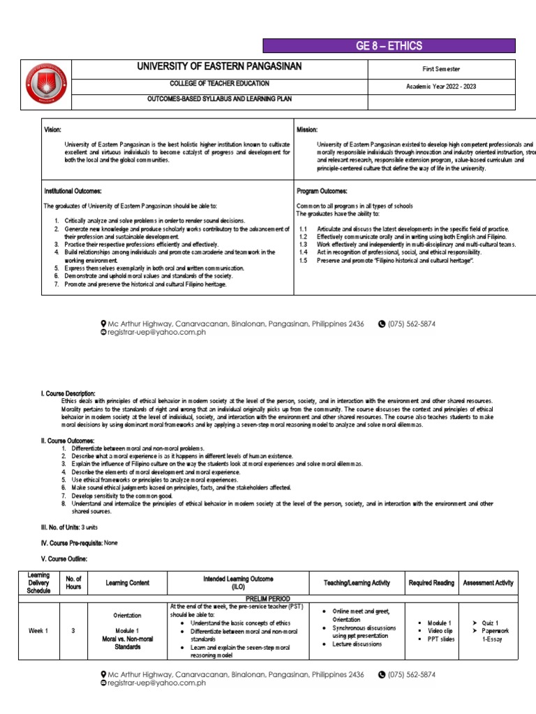 Ge 8 - Ethics | PDF