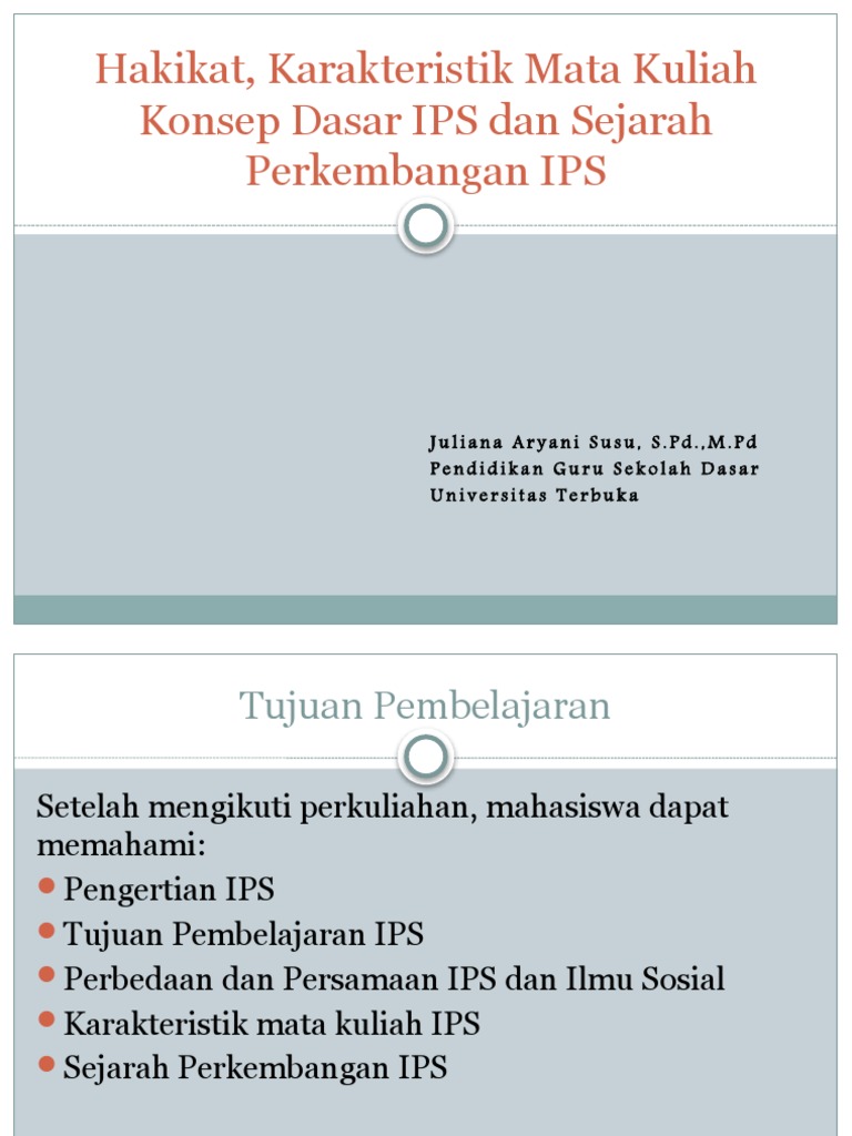 Hakikat, Karakteristik Mata Kuliah Konsep Dasar IPS | PDF | Sains & Matematika | Sejarah