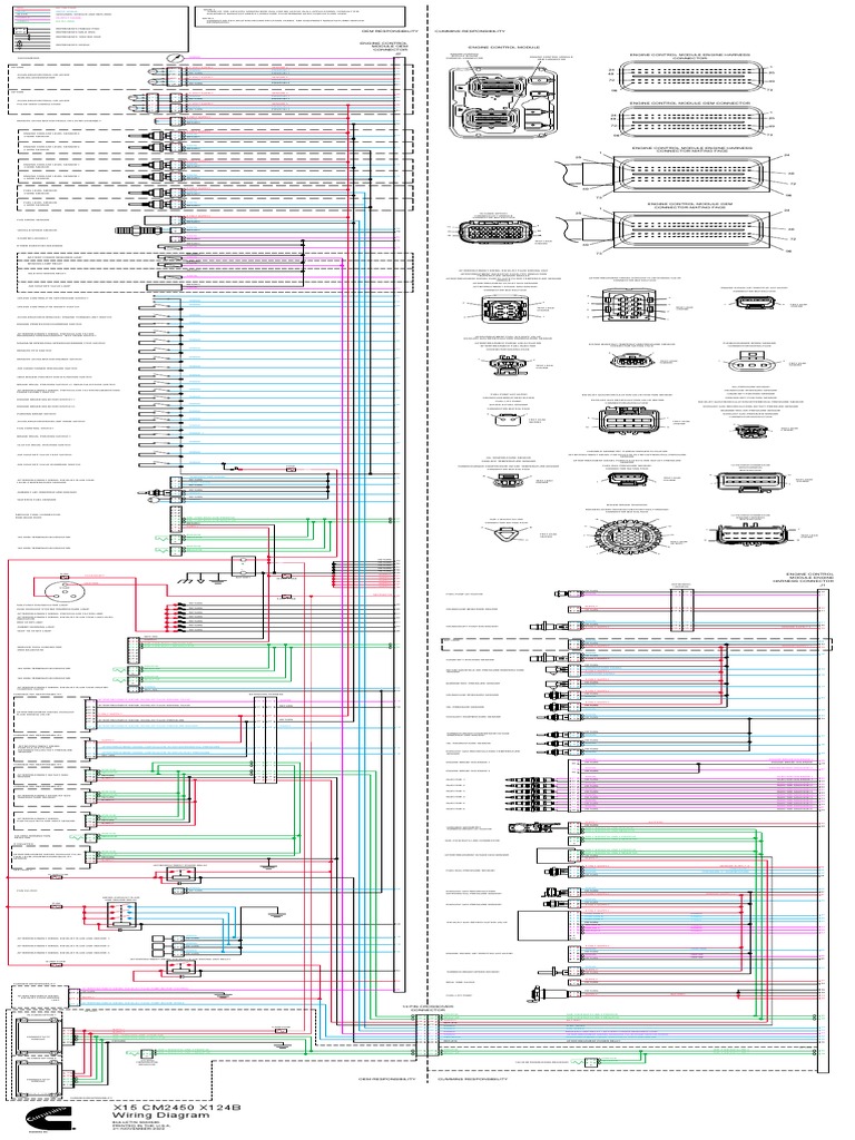 X15 CM2450 X124B Wiring Diagram | PDF | Throttle | Diesel Engine