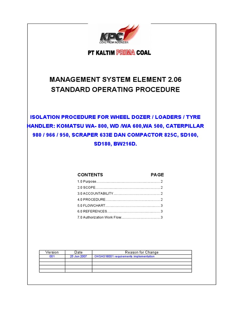 123.SOP Isolation Proc Whell Doz-Load | PDF