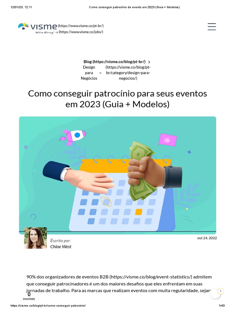 Como Conseguir Patrocínio de Evento em 2023 (Guia + Modelos) | PDF ...