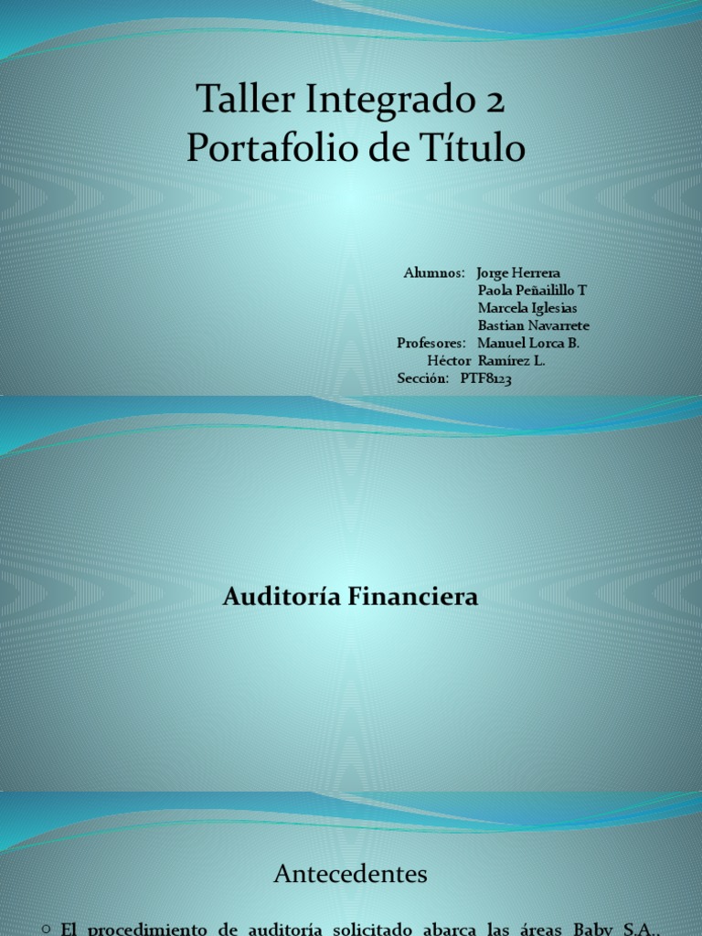 Presentación Portafolio 2 | PDF | Auditoría | Business