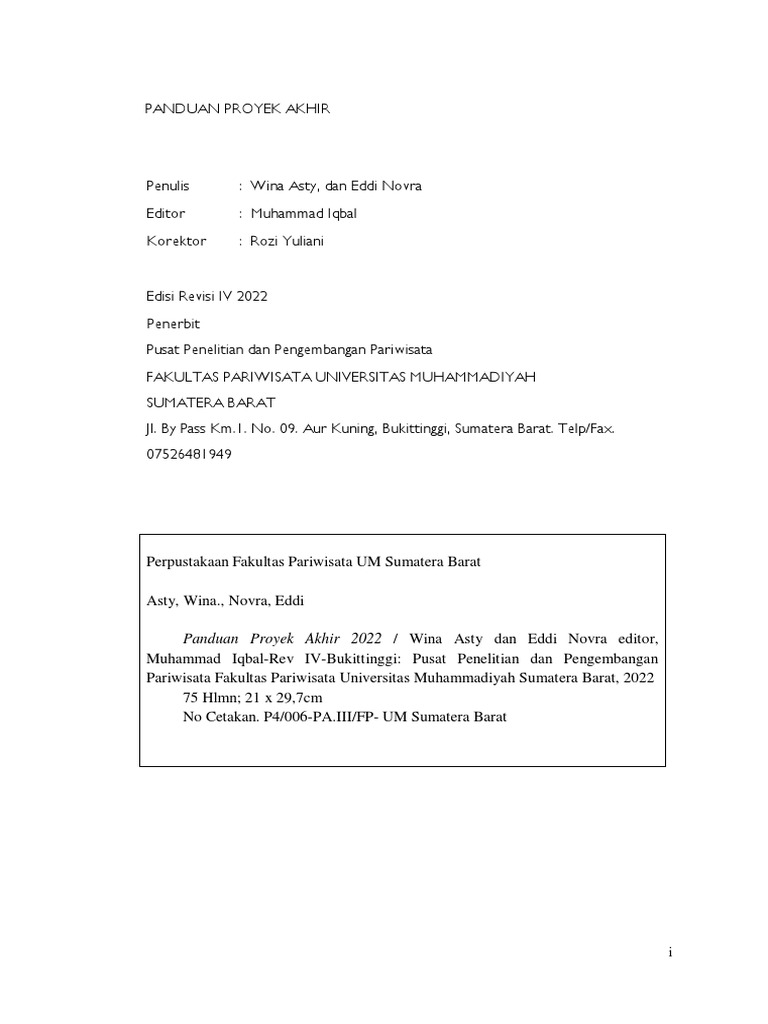 Panduan Proyek Akhir ISI | PDF