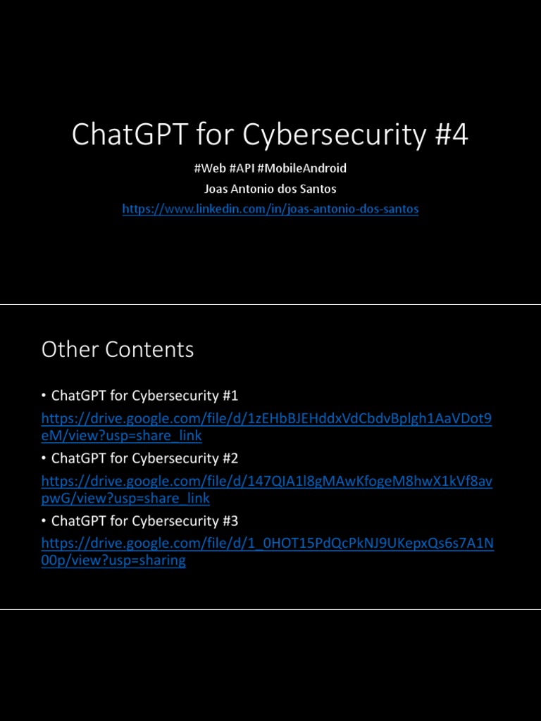 ChatGPT For Cybersecurity 4 1674227454 | PDF | Android (Operating ...