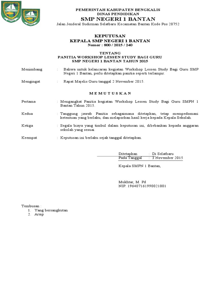 SK Workshop Lessen Study Tahun 2015 | PDF