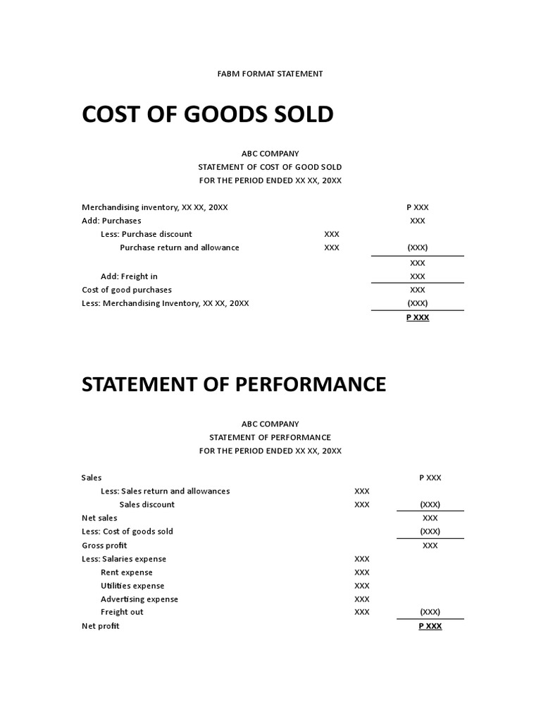 FABM FORMAT STATEMENT (Final) | PDF | Debits And Credits | Balance Sheet