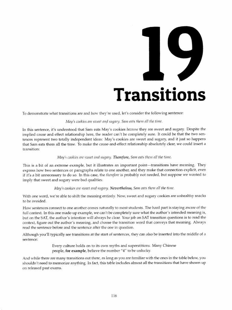 College Panda Writing CH 19 Transitions | PDF