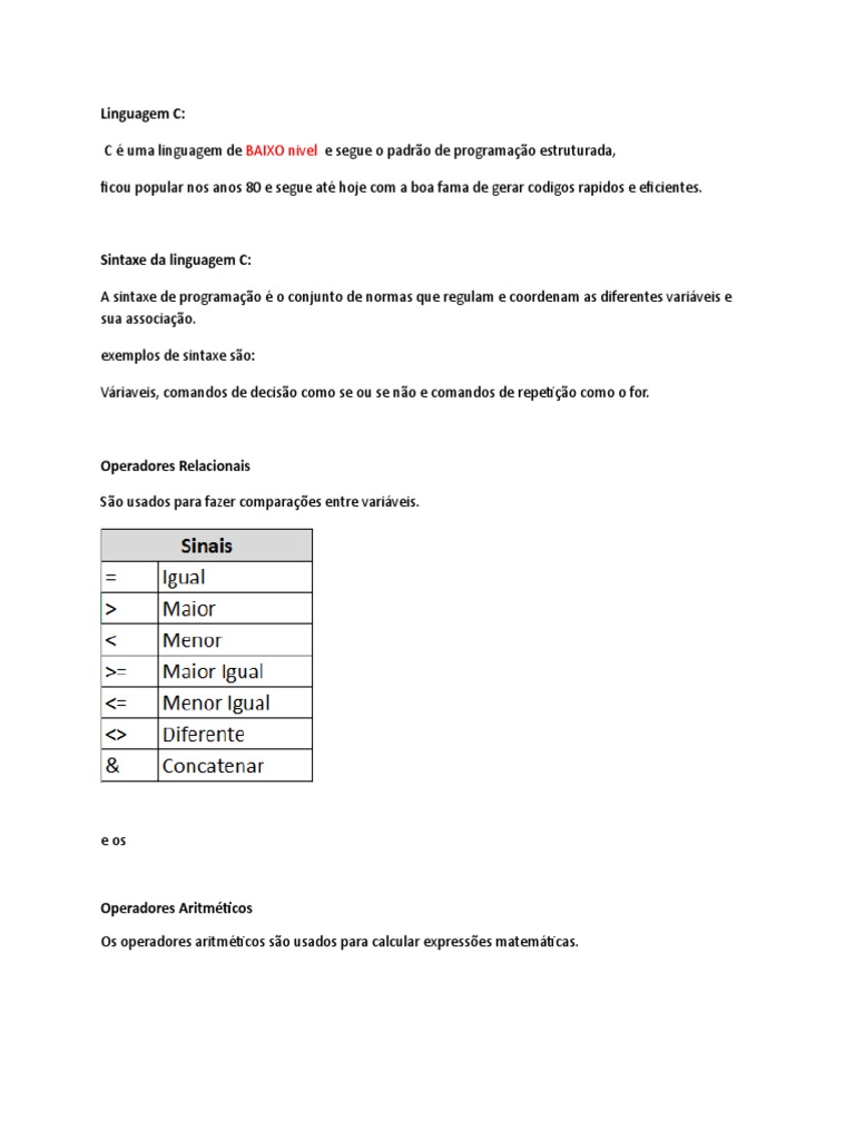 Uma introdução completa à linguagem C: sintaxe, estrutura, tipos de ...