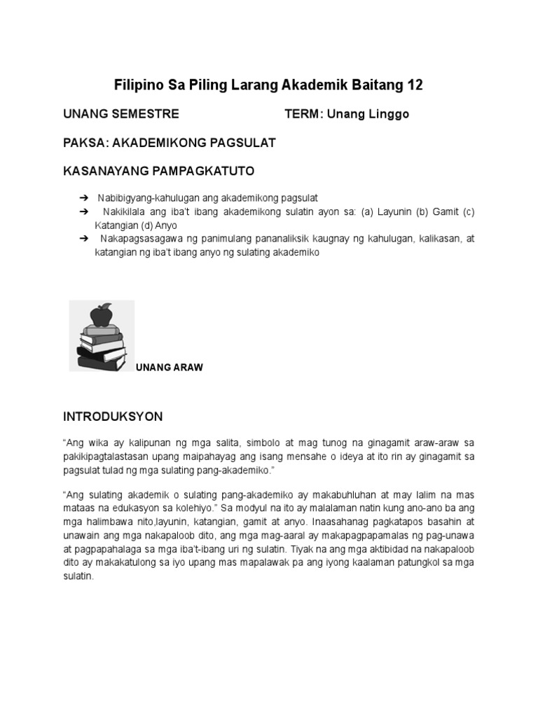 Akademikong Pagsulat | PDF